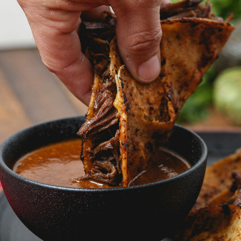 Birria Tacos with Beef Consommé - The Salty Cooker