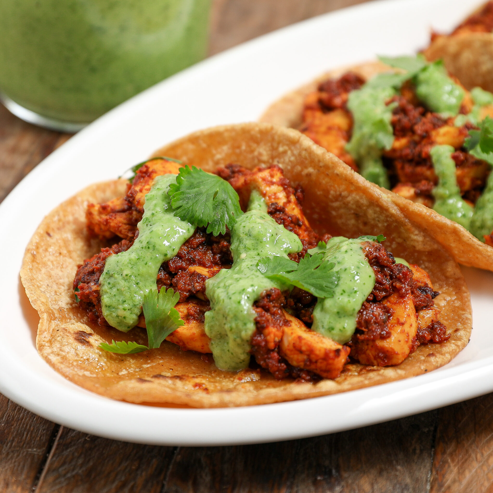 Chicken Chorizo Tacos with Tomatillo Salsa - The Salty Cooker ...