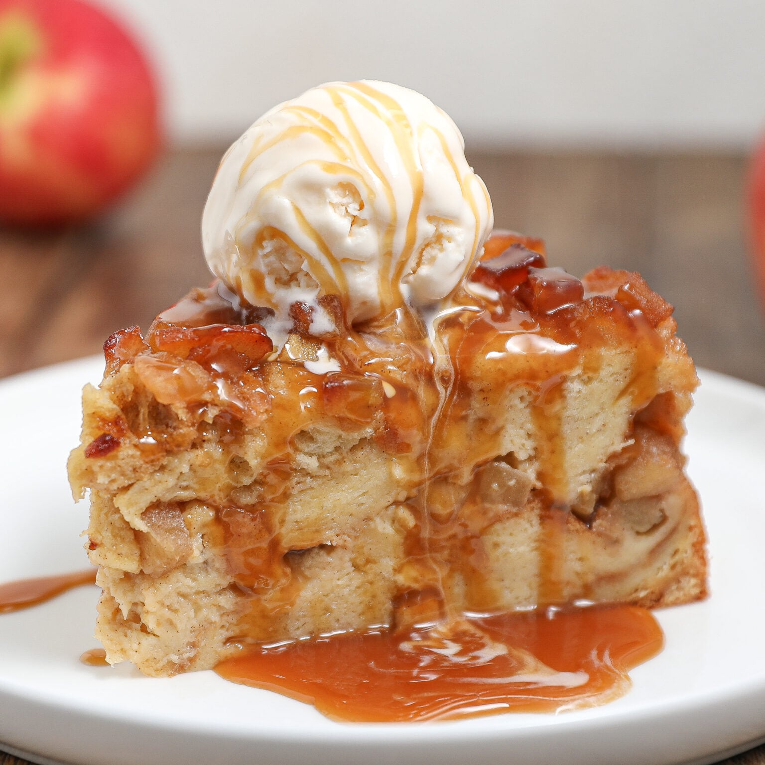 Caramel Apple Bread Pudding - The Salty Cooker – Flavorful, Simple ...