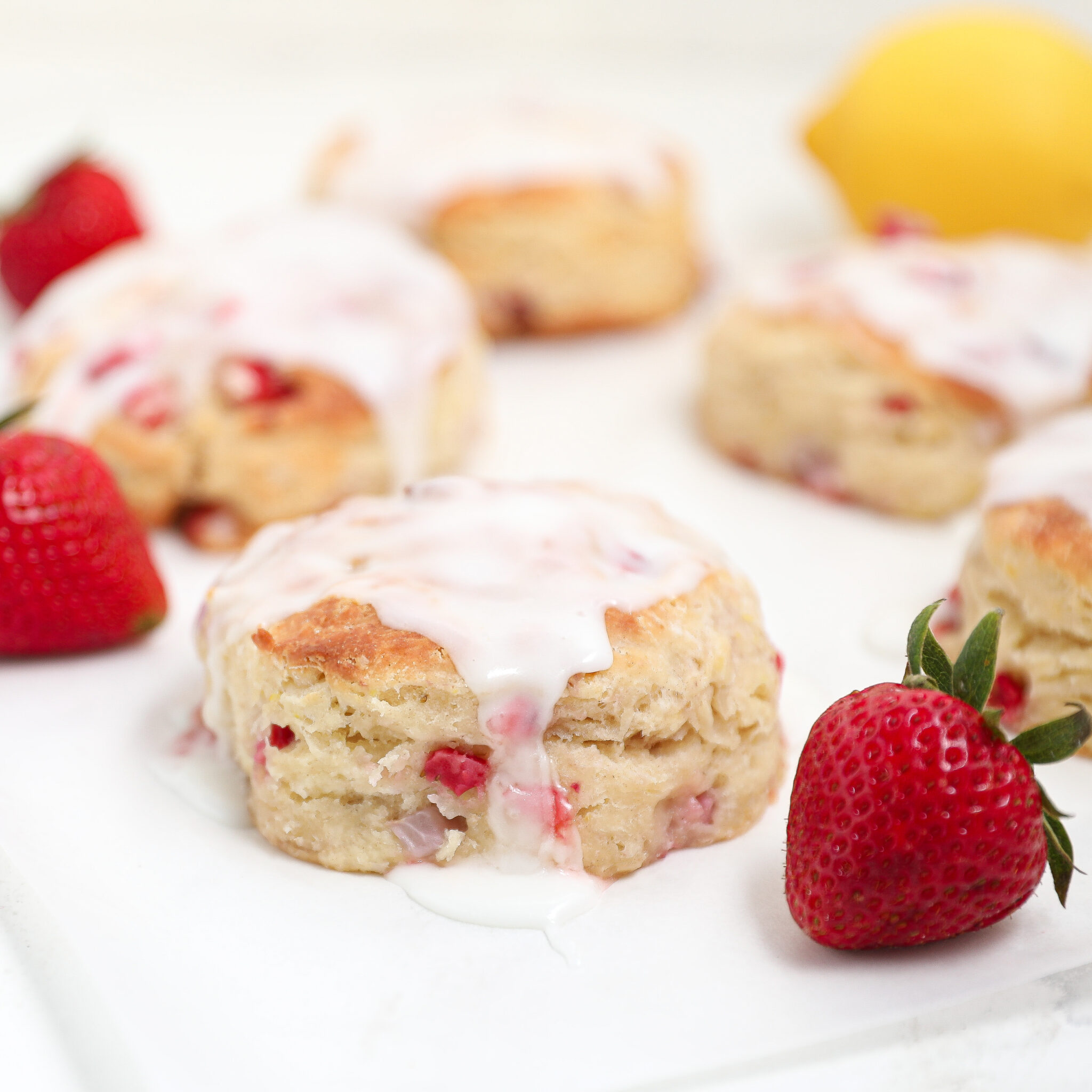 Strawberry Lemon Buttermilk Biscuits with Glaze (Sourdough Option ...